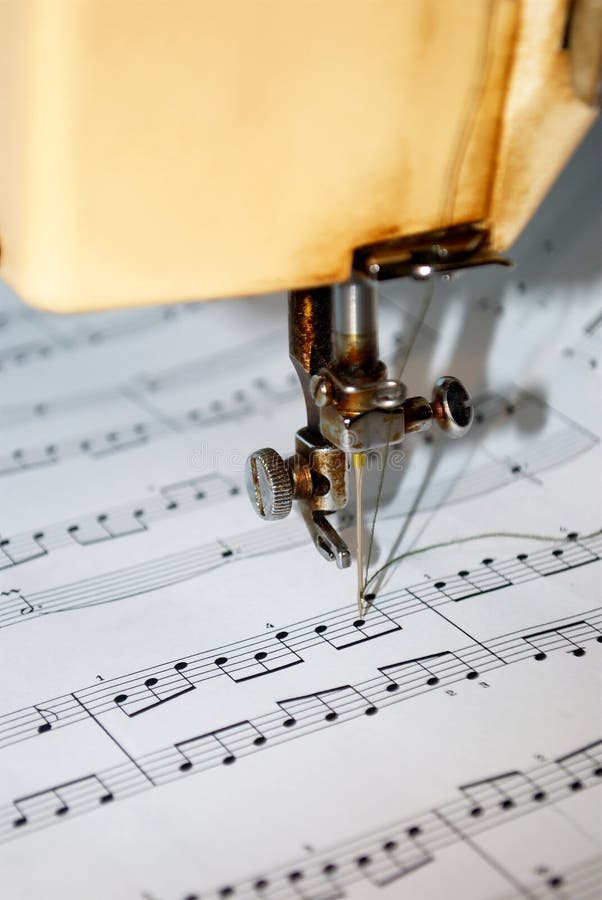 Composing Music Mechanically with a Sewing Machine Stock Photo - Image ...
