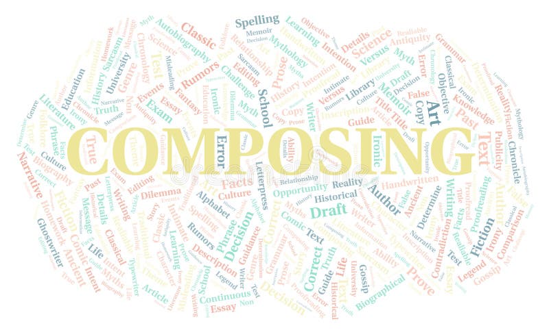 Composing Typography Word Cloud Create with the Text only Stock ...