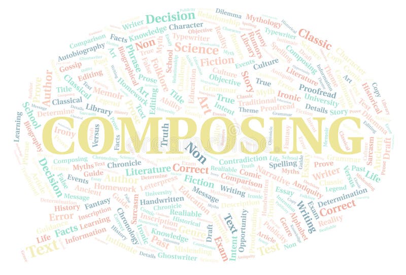 Composing Typography Word Cloud Create with the Text only Stock ...