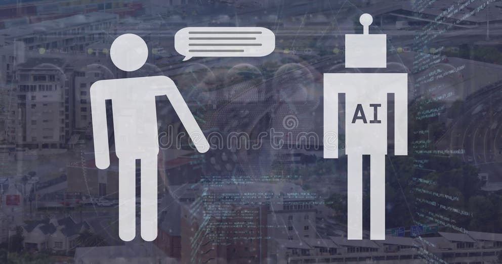 Composite of Ai Chat Bots and Data Processing Over Computer Servers ...