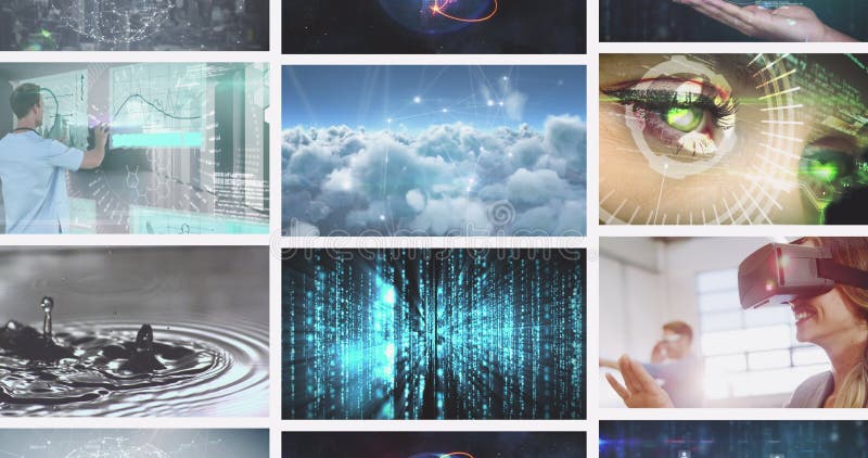 Composite Animation of Multiple Scrolling Business, Leisure and ...