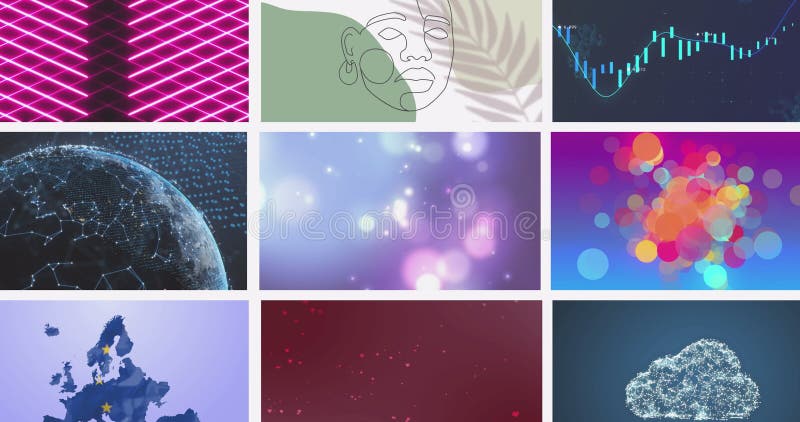 Composite Animation of Multiple Scrolling Business, Leisure and ...