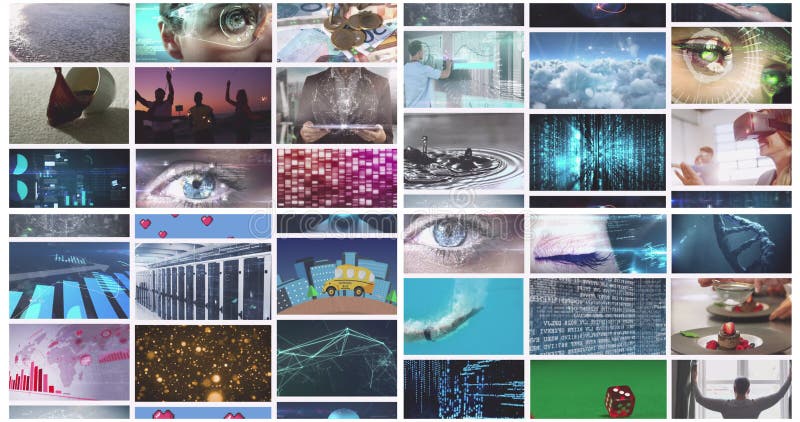 Composite Animation of Multiple Scrolling Business, Leisure and ...