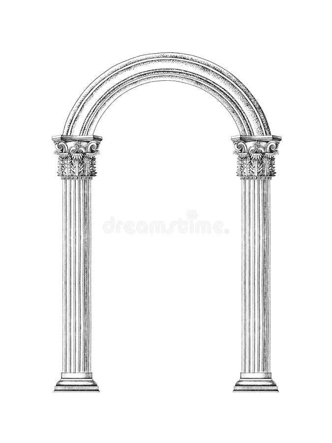 Composite Antique Arc Isolated on White Stock Vector - Illustration of ...