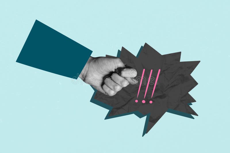 Composite Art 3d Creative Image Collage of Hand Show Rude Gesture Fig ...