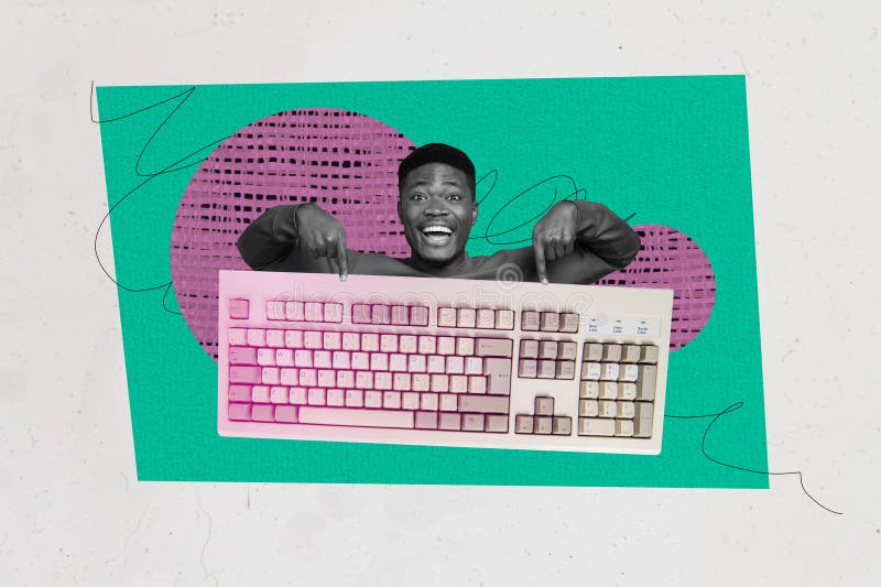 Composite Art 3d Creative Image Collage of Happy American Man Point ...