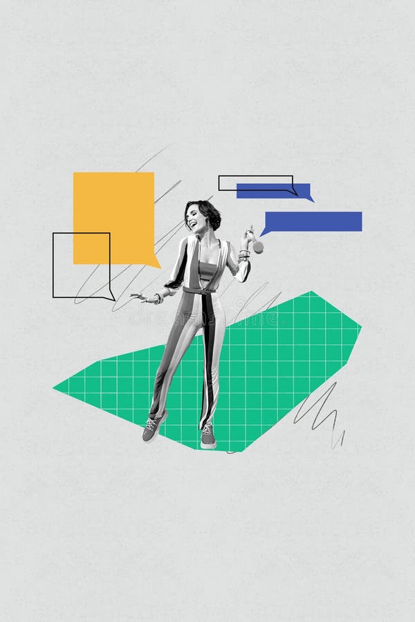 Composite Art 3d Creative Image Collage of Happy Girl Dance ...