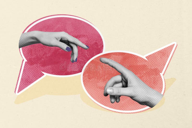 Composite Art 3d Creative Image Collage of Human Hands Reach Index ...