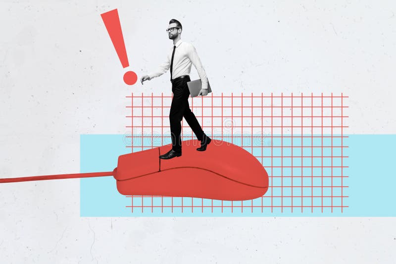 Composite Art 3d Creative Image Collage of Serious Businessman Walk ...