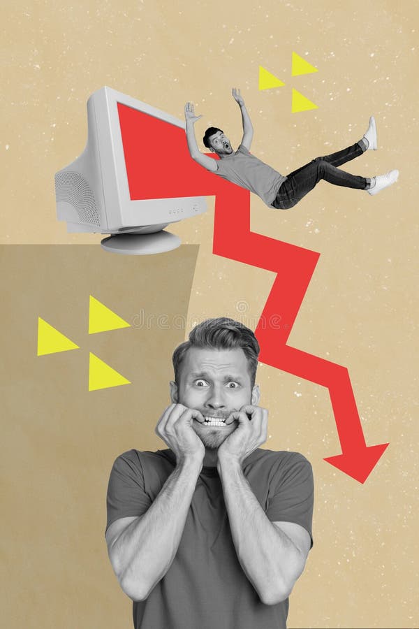 Composite Artwork Collage of Office Manager Omg Face Two Guy Fall Down ...