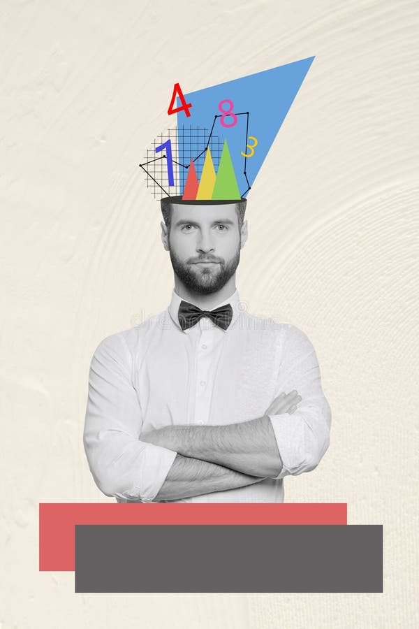 Composite Artwork Sketch Image Collage of Outdoors Monochrome Young Man ...