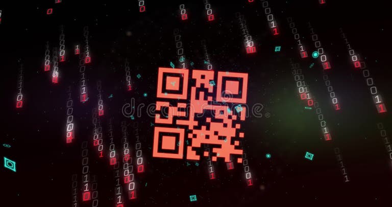Composite of Binary Coding and Green Qr Code Stock Photo - Image of ...