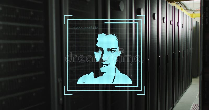 Composite of Biometric Photo and Data Processing Over Computer Servers ...
