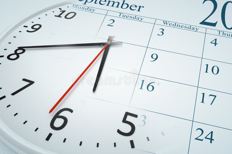 A Composite Of A Clock And A Calendar Stock Photo - Image of agenda ...