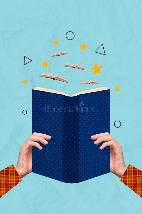 Composite Collage of Hands Holding Novel Reading Materials Interesting ...