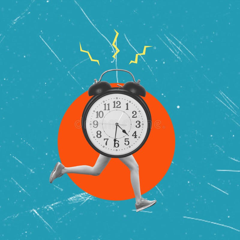 Composite Collage Image of a Large Bell, Ringing Clock, and Foot ...