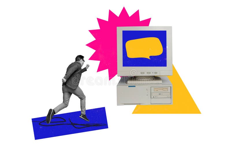 Vertical Collage Picture of Positive Black White Colors Mini Man Sit ...