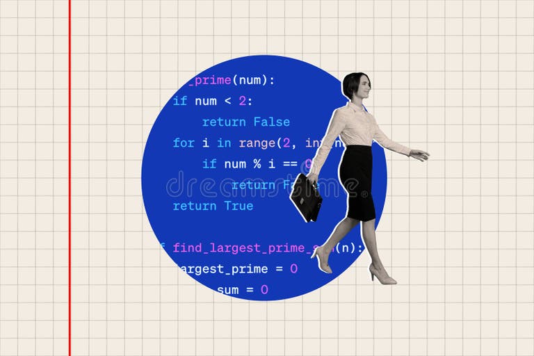 Composite Collage Picture Image of Walking Worker Entrepreneur Female ...