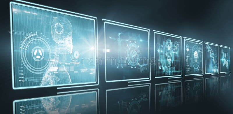 Composite 3d Image of Different Application Interface Stock ...