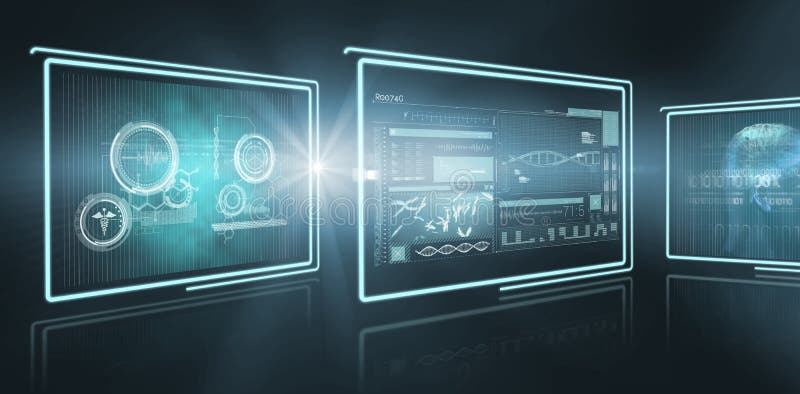 Composite 3d Image of Different Application Interface Stock ...