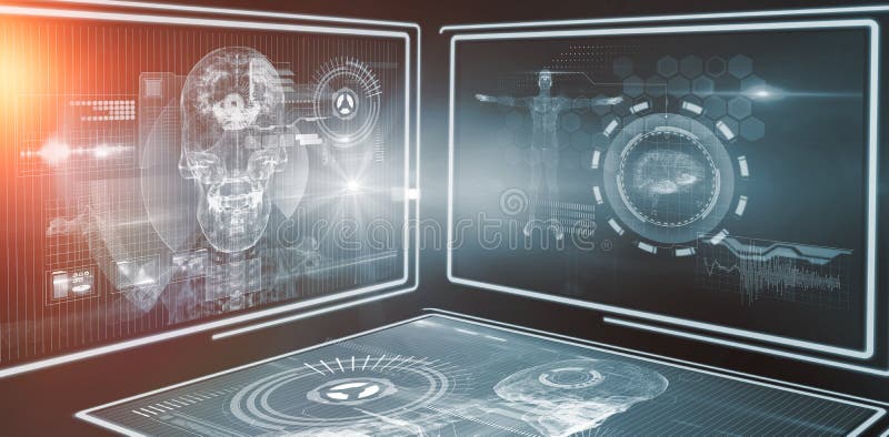 Composite 3d Image of Different Application Interface Stock ...