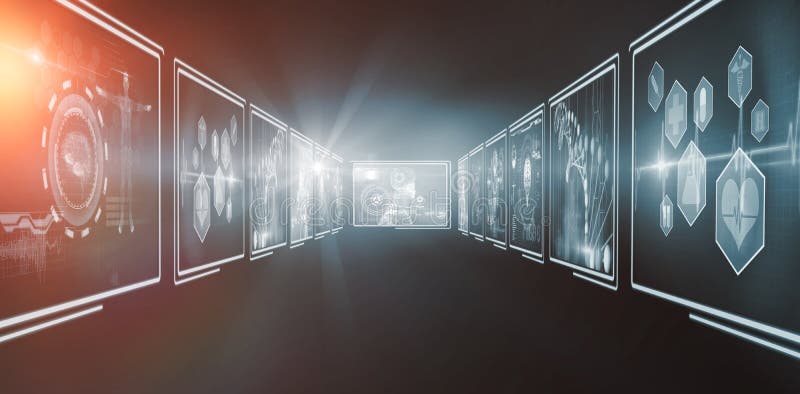 Composite 3d Image of Different Application Interface Stock ...