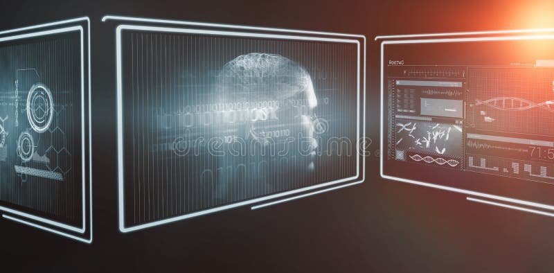 Composite 3d Image of Different Application Interface Stock ...