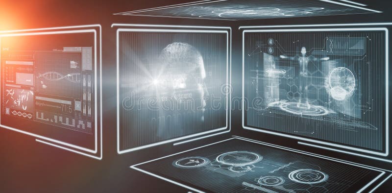 Composite 3d Image of Different Interface Stock Illustration ...