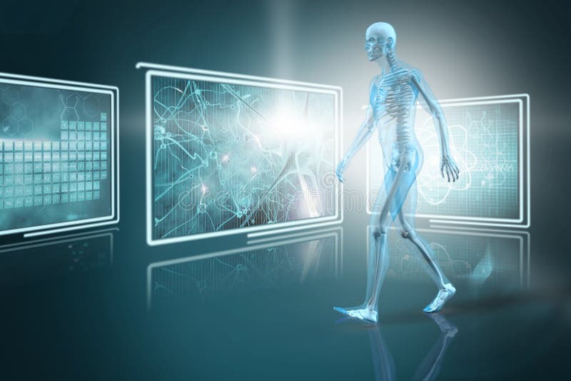 Composite 3d Image of Image of a Blue Body Stock Illustration ...