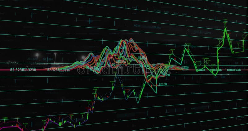 Composite of Data Processing Over Grid and Landscape Stock Illustration ...