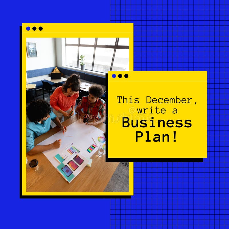 Composite of this December, Write a Business Plan Text and Multiracial ...