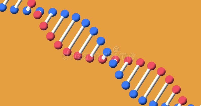 Composite of Dna Strand on Orange Background Stock Illustration ...