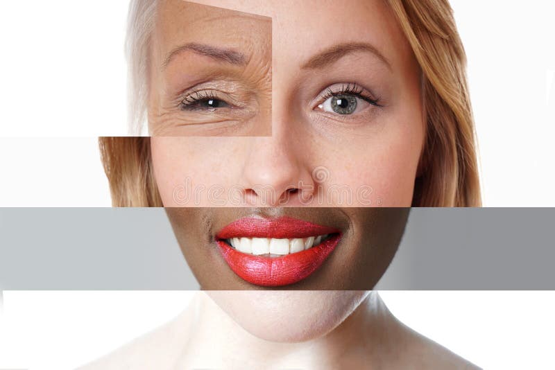 Composite Face Made of Multi-ethnic Women of Different Ages Stock Image ...
