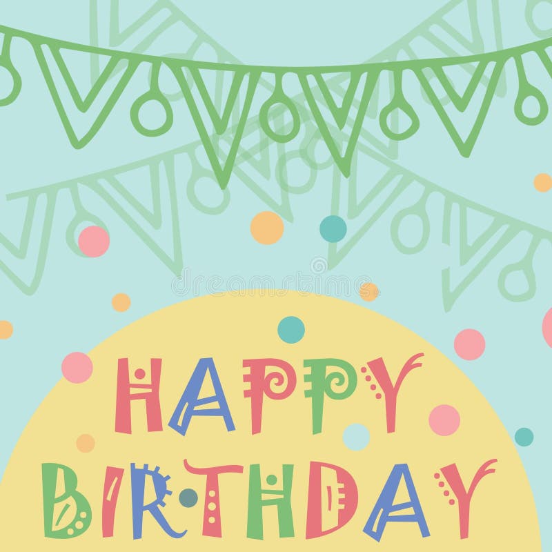 Composite of Happy Birthday Text Over Bunting and Pattern at Birthday ...