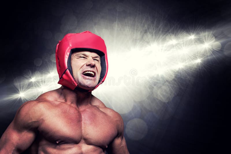 Angry boxer with headgear stock photo. Image of athletic - 60557442