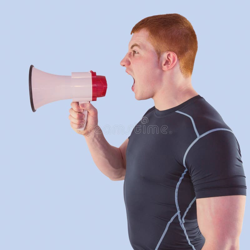 Angry Rugby Player Yelling Megaphone Stock Photos - Free & Royalty-Free ...