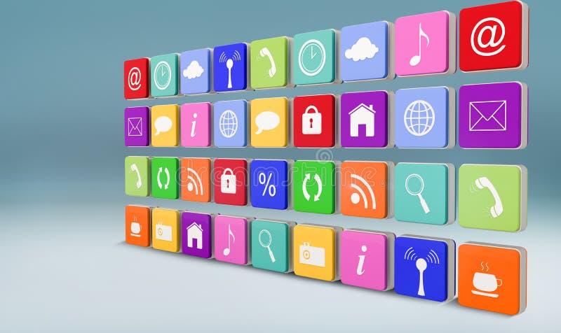 Composite Image of App Wall Stock Illustration - Illustration of space ...