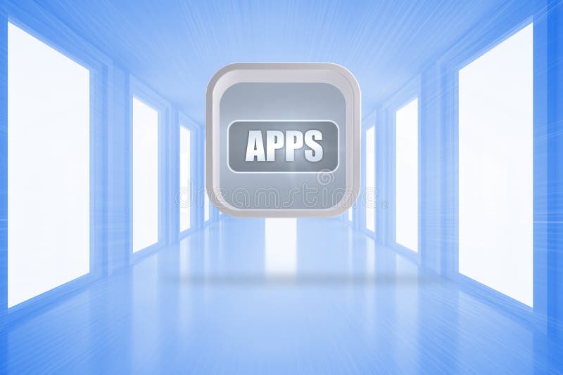 Composite Image of Apps Banner on Abstract Screen Stock Illustration ...