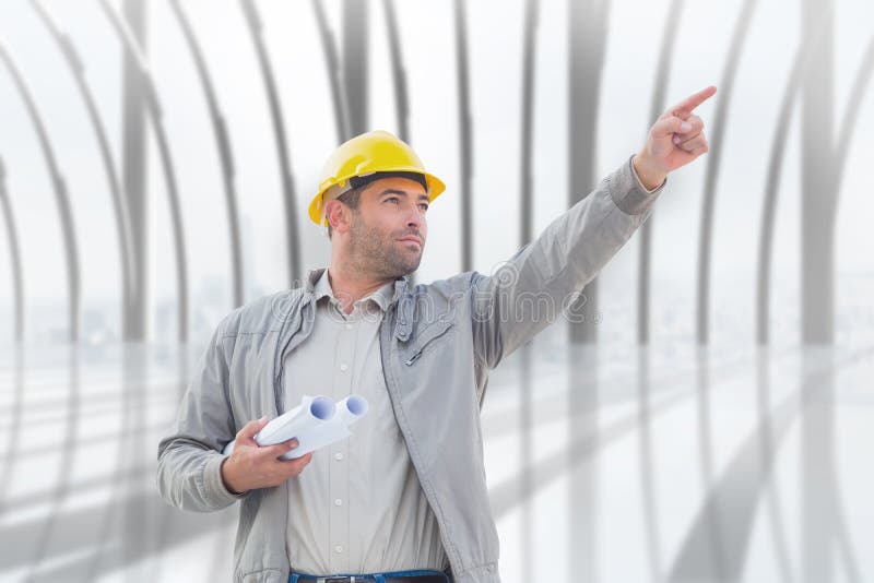 Composite Image of Architect Pointing Stock Photo - Image of gesture ...