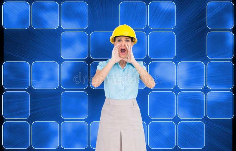 Composite Image of Architect Shouting at Camera Stock Photo - Image of ...