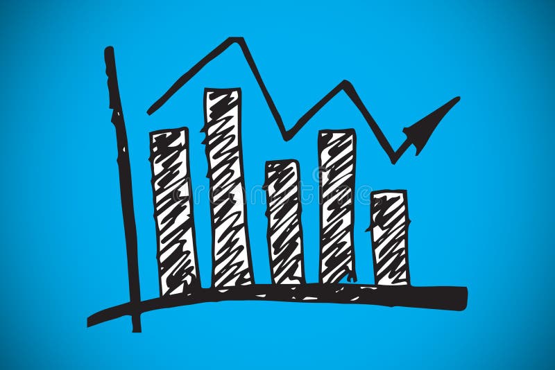 Composite Image of Bar Chart Doodle Stock Illustration - Illustration ...