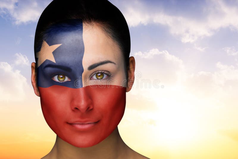 Composite Image of Beautiful Brunette in Chile Facepaint Stock Image ...
