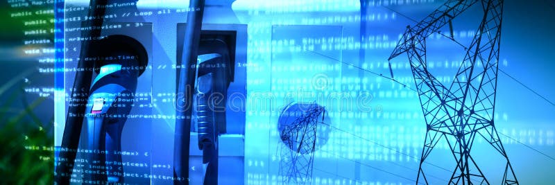 Composite Image of Blue Code Stock Image - Image of plugin, efficient ...