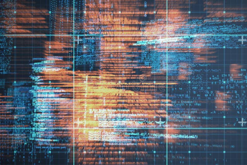 Composite Image of Blue Codes Stock Illustration - Illustration of data ...