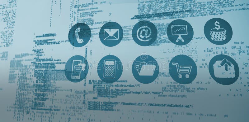 Composite Image of Blue Codes Stock Illustration - Illustration of ...