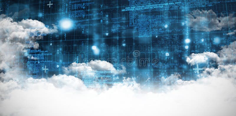 Composite Image of Blue Data and Matrix Stock Illustration ...