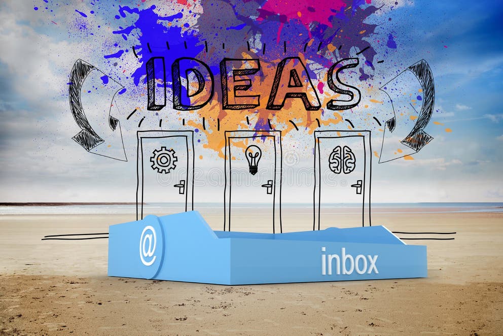 Composite Image of Blue Inbox Stock Illustration - Illustration of ...