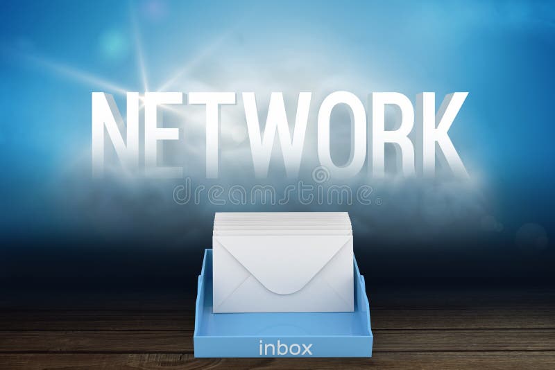 Composite Image of Blue Inbox Stock Illustration - Illustration of mail ...