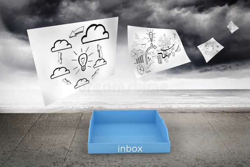 Composite Image of Blue Inbox Stock Illustration - Illustration of ...