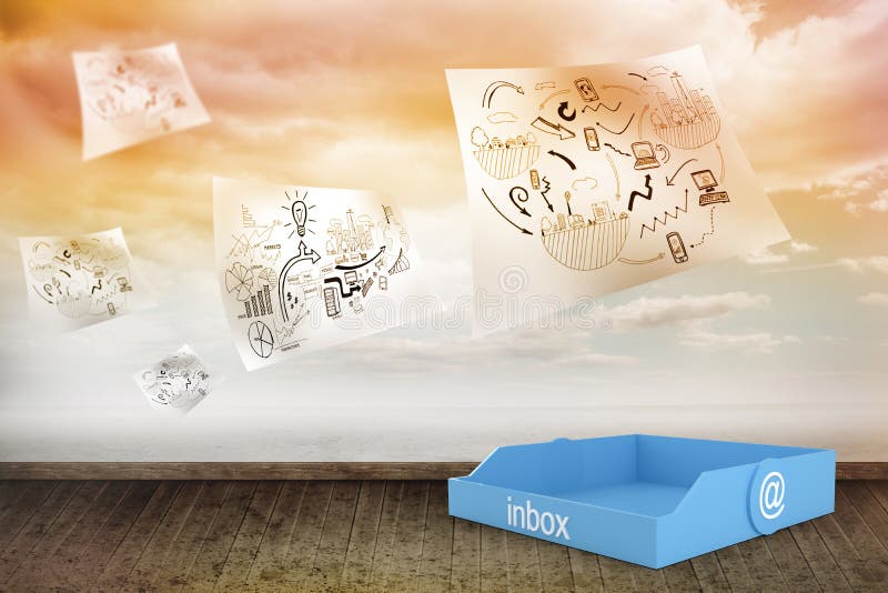 Composite Image of Blue Inbox Stock Illustration - Illustration of room ...